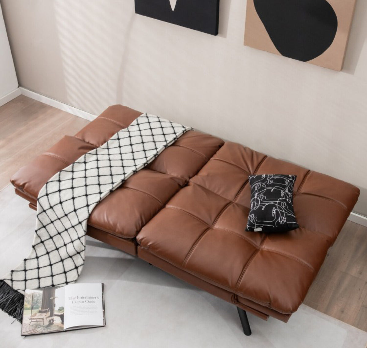 Very Elegant Modern Heavy Duty Convertible Memory Foam Futon Sofa Bed ...