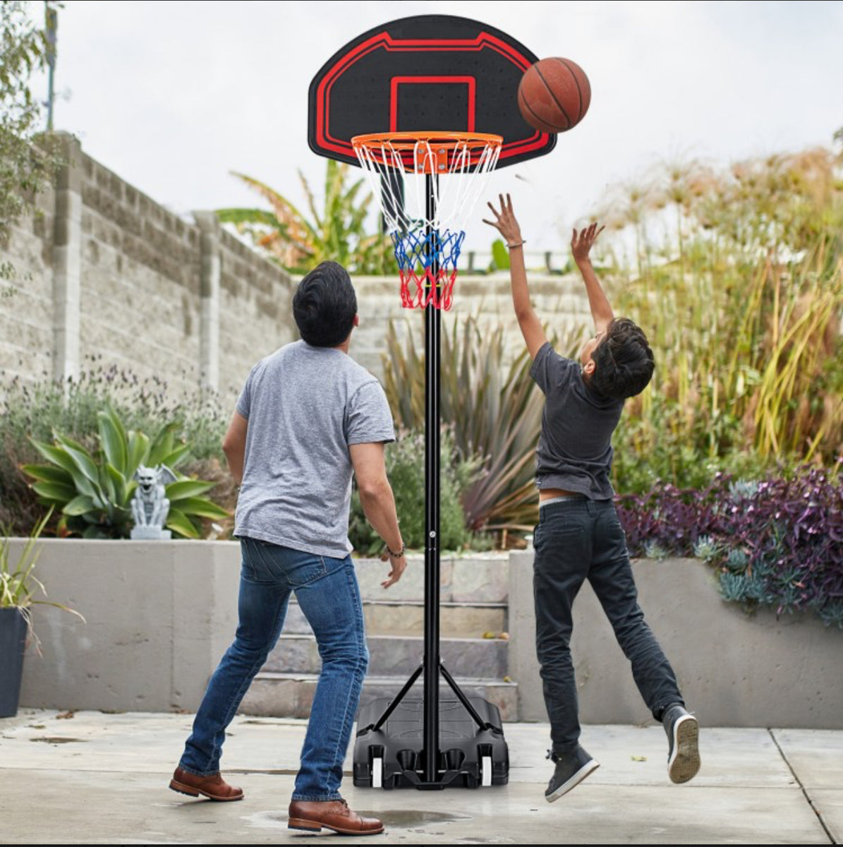 Super Cool 5-Level Adjustment Height Basketball Net Hoop Stand For Kid ...