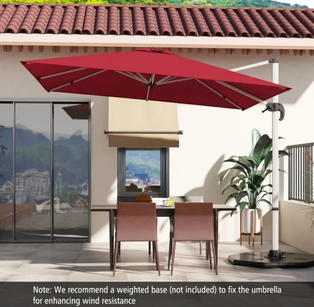 Heavy Duty Sturdy 10FT Outdoor Patio Canopy Umbrella Square Cantilever ...